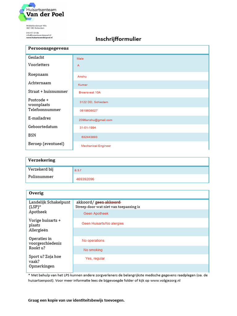 Inschrijfformulier | PDF
