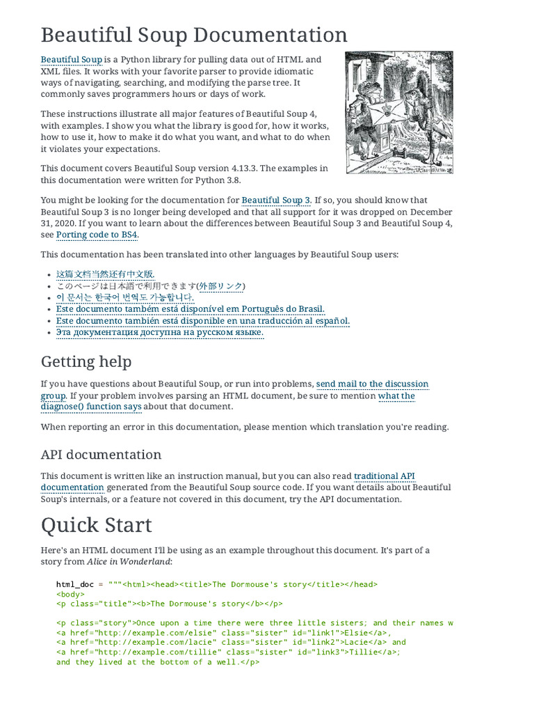 Beautiful Soup Documentation - Beautiful Soup 4.13.0 Documentation ...
