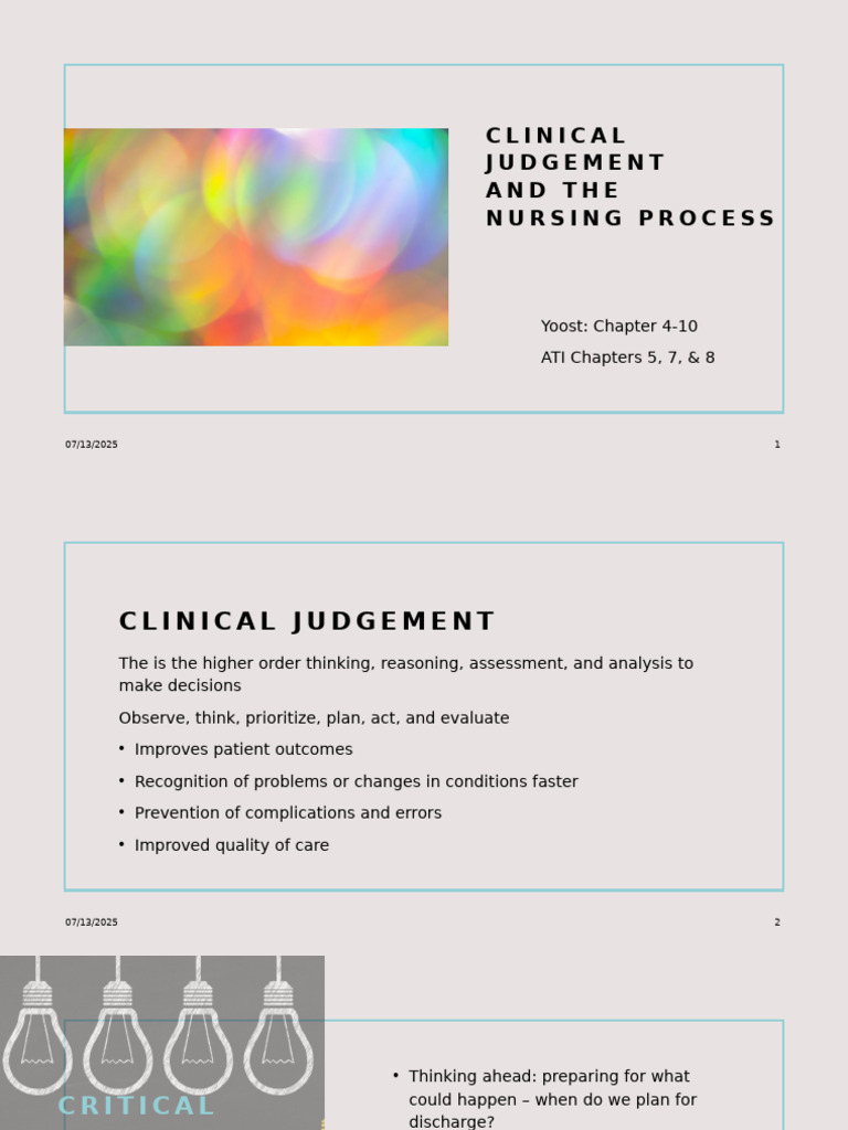 Clinical Judgement and Nursing Process | PDF | Electronic Health Record ...