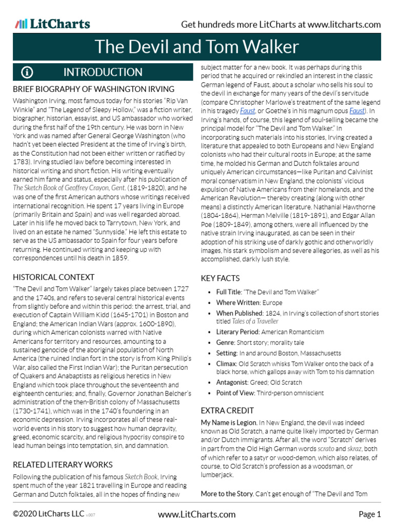 The Devil and Tom Walker | PDF | Usury | Faust