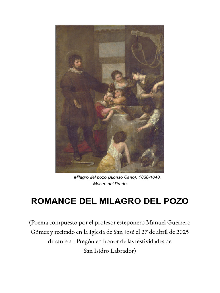 Romance del Milagro del Pozo | PDF | Oración