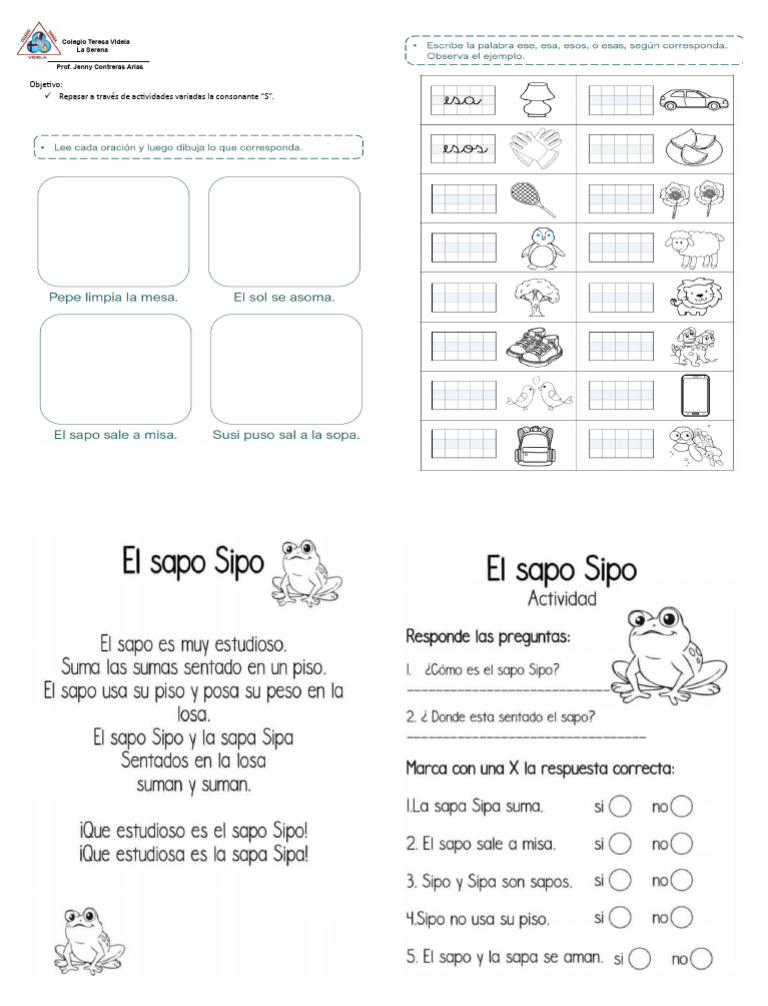Actividades para Repasar la Consonante S | PDF