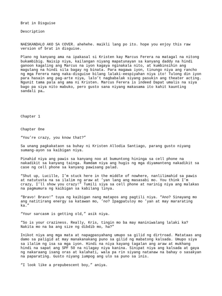 Brat in Disguise | PDF