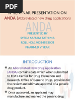 Abbreviated New Drug Application (Anda) Filing Checklist | PDF | Food And Drug Administration ...