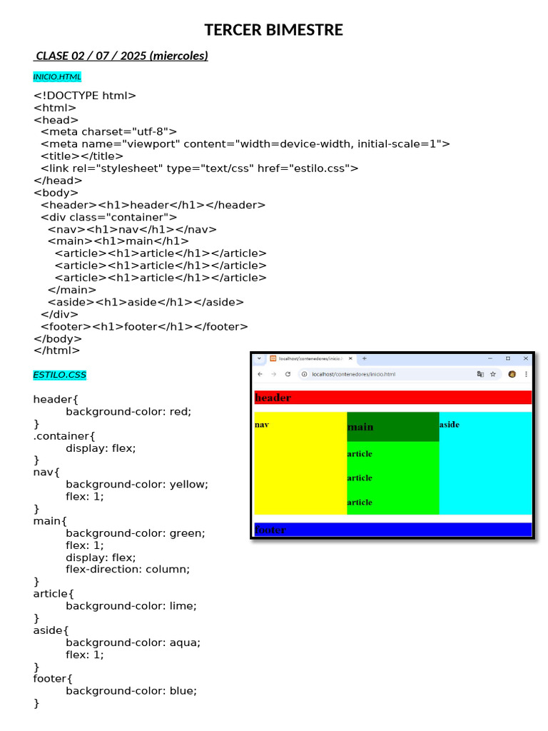 Tercer Bimestre de Estilo - Css | PDF | Cascading Style Sheets | Web Design