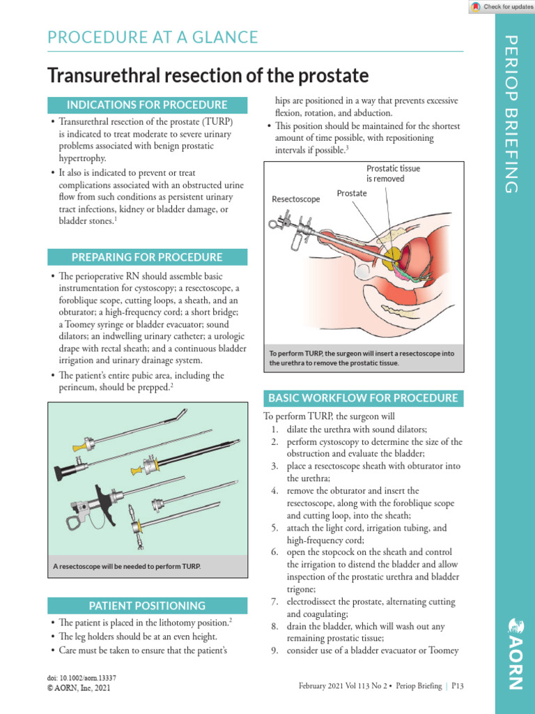 TURP Procedure Overview and Guidelines | PDF | Prostate | Urinary ...