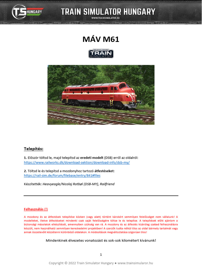 MÁV M61 (TS - Hu) | PDF