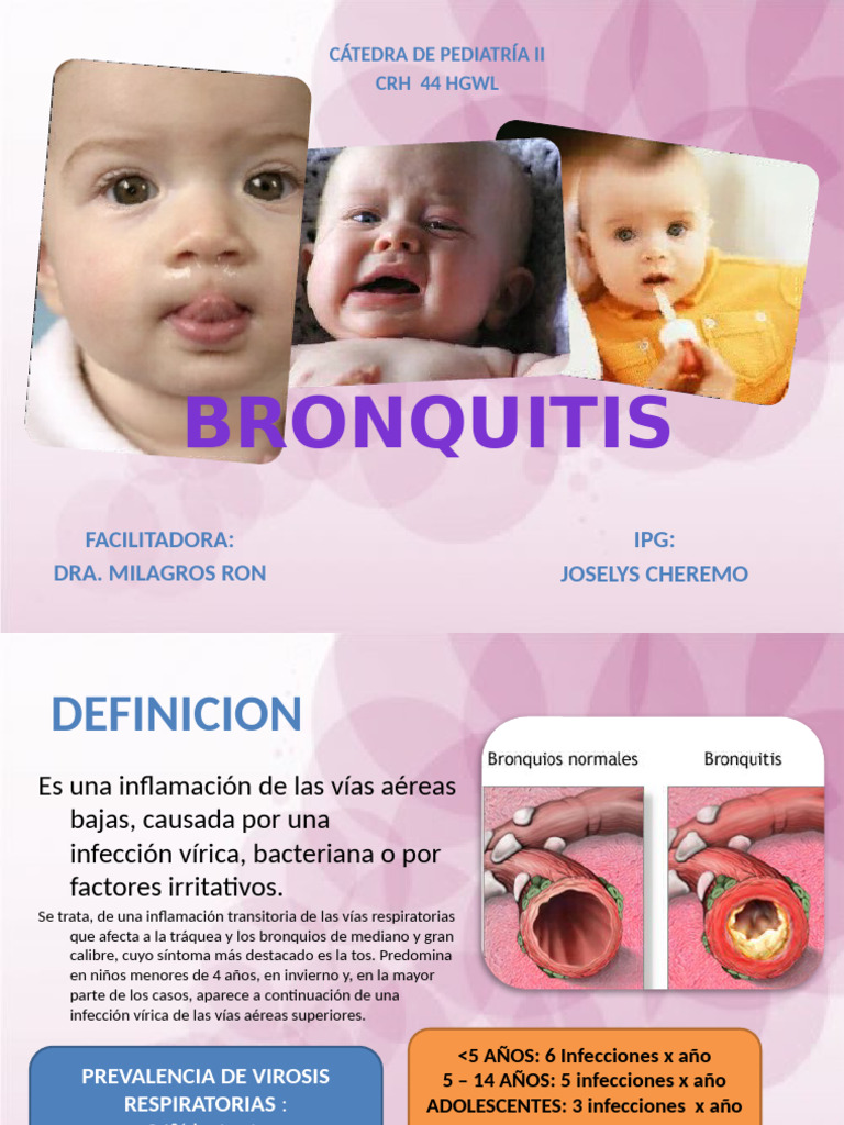 Enfermedades BRONQUITIS - Y - BRONQUIOLITIS en Edades Pediatríacas | PDF | Bronquitis | Tos