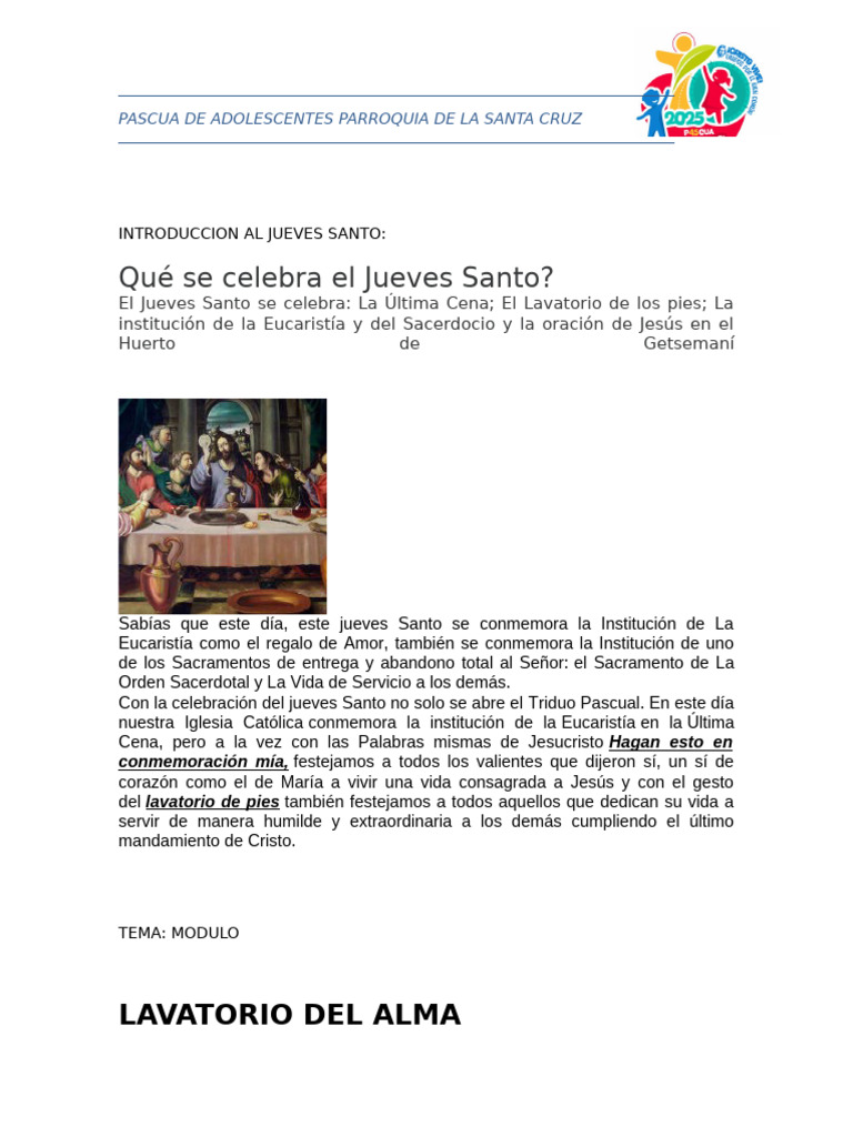 Jueves Santo | PDF | Amor | eucaristía