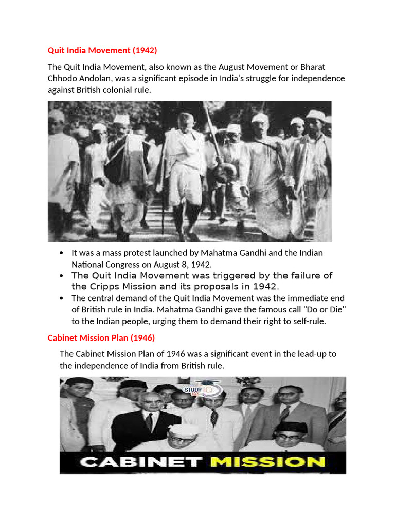 Quit India Movemt-Independence of India | PDF | Partition Of India ...