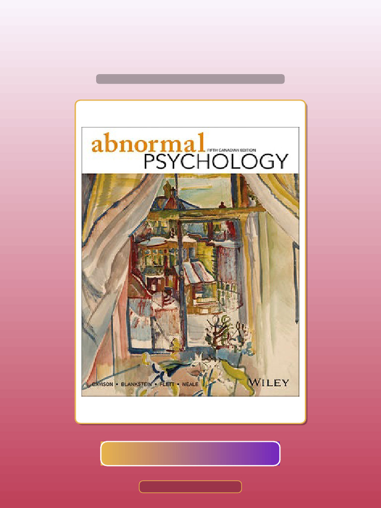 Real Test Bank Abnormal Psychology 5E Canadian Davison Ebook and ...