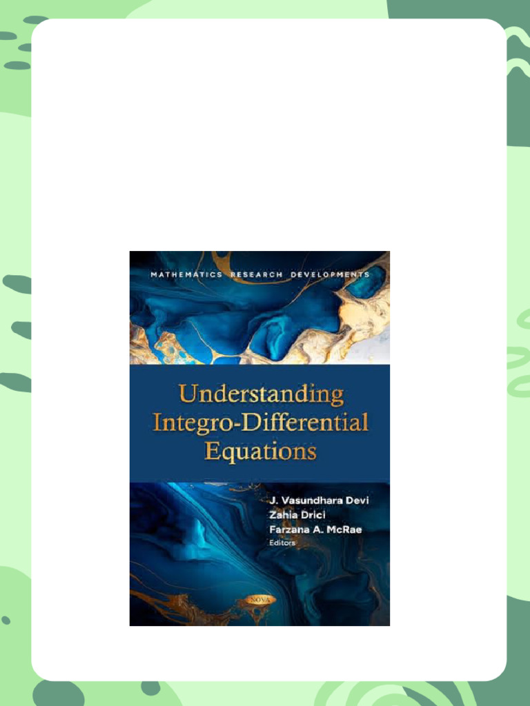 Understanding Integro Differential Equations 1st Edition Devi Download ...