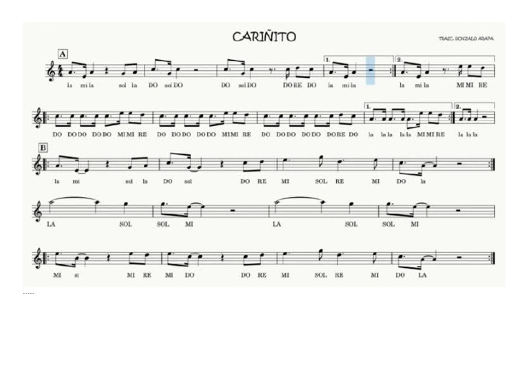 Cariñito Partitura para Flauta Dulce | PDF