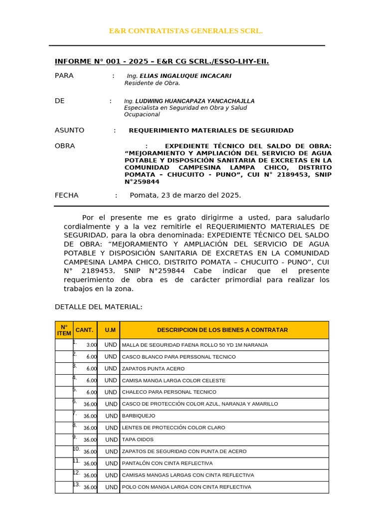 001 Requerimiento Epps | PDF | Riesgo | La seguridad