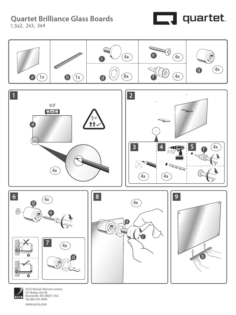 Quartet Brilliance Glass Boards: C D e G | PDF | Screw | Metalworking