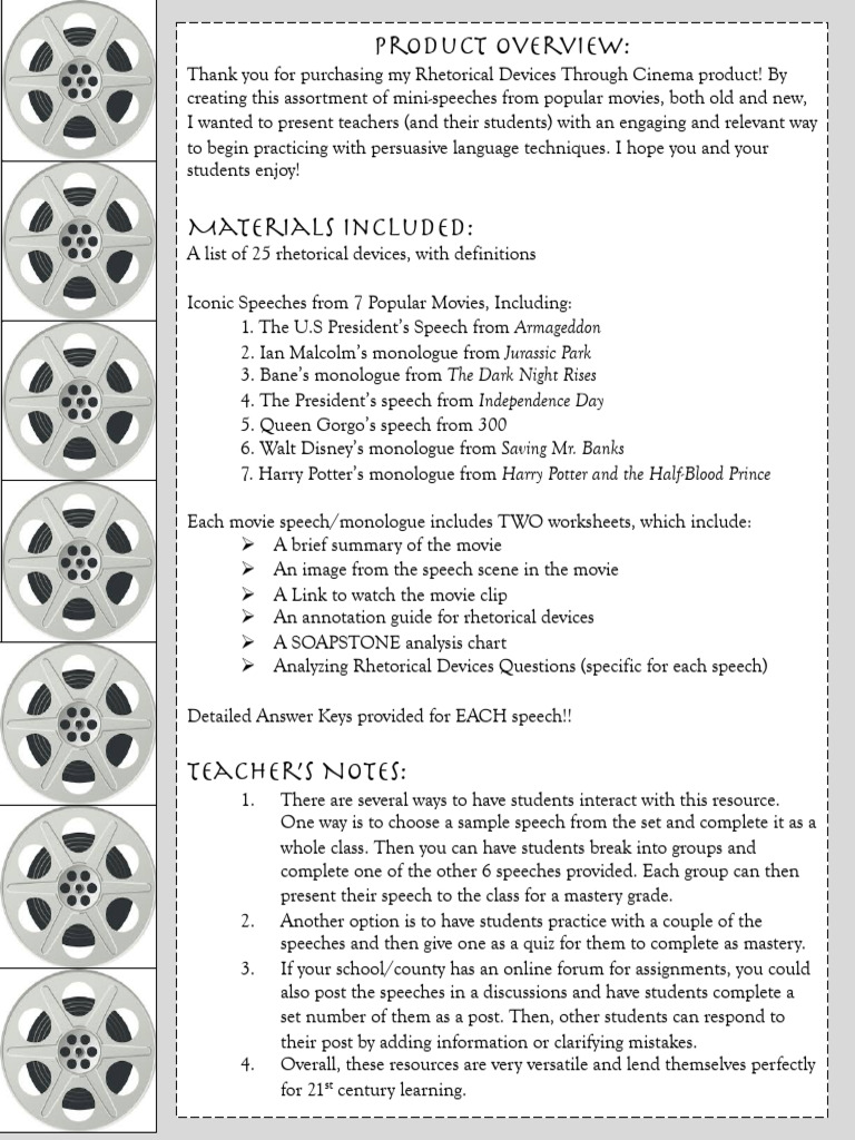 Rhetorical Devices in Movie Speeches | PDF