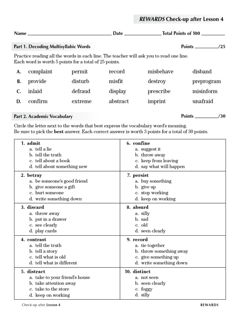 REWARDS Secondary Wuizzes | PDF | Adjective | Adverb