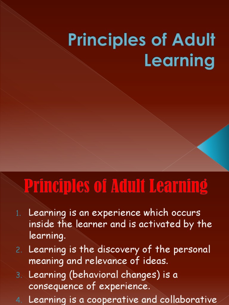 Principles of Adult Learning | PDF | Epistemology | Learning