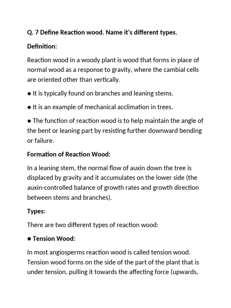 Understanding Reaction Wood Types | PDF