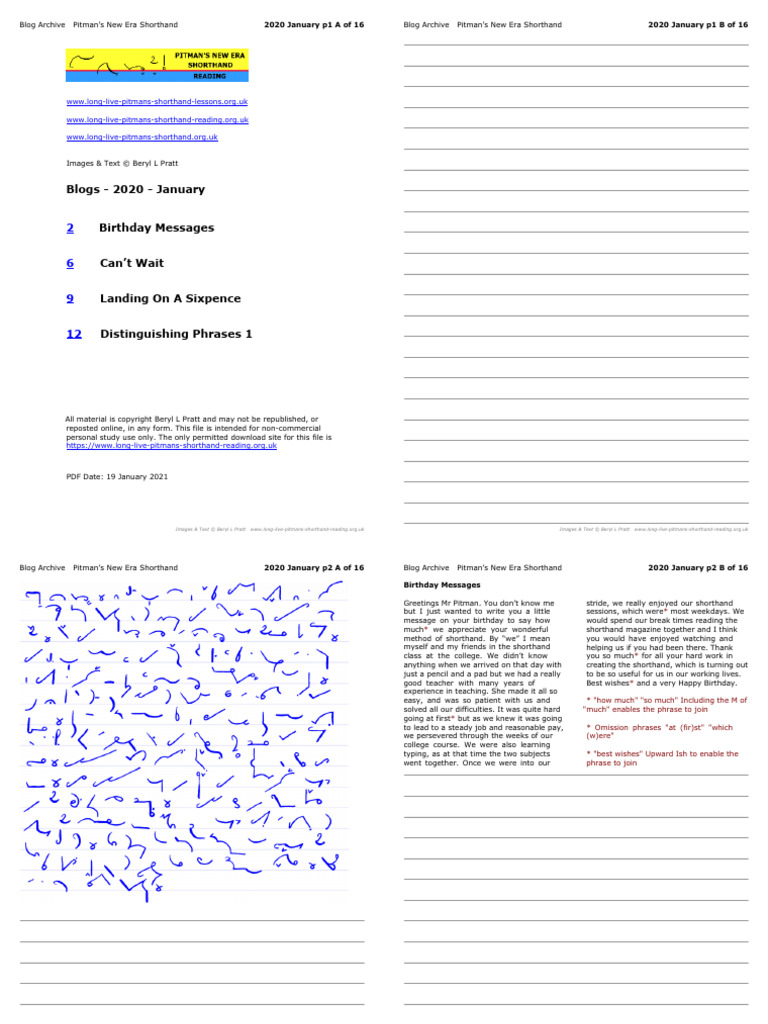Blog Archive 2020 01 Long Live Pitmans Shorthand Reading | PDF | Shorthand