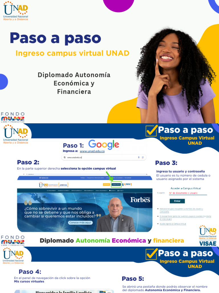 Paso A Paso Ingreso Al Campus Virtual UNAD | PDF | Aprendizaje | Informática
