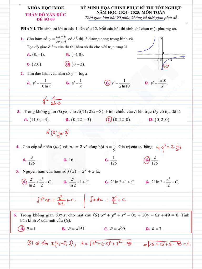 Bản Viết Tay - OB9 - Đề Thực Chiến Số 09 | PDF