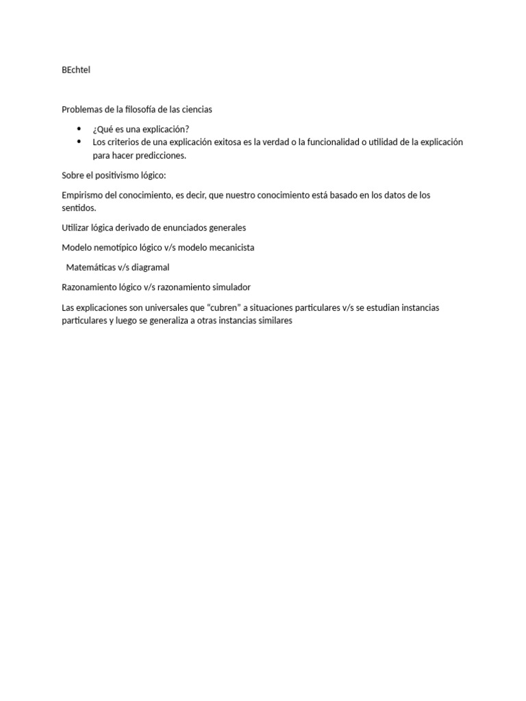 Bechtel - Paper Explicación | PDF