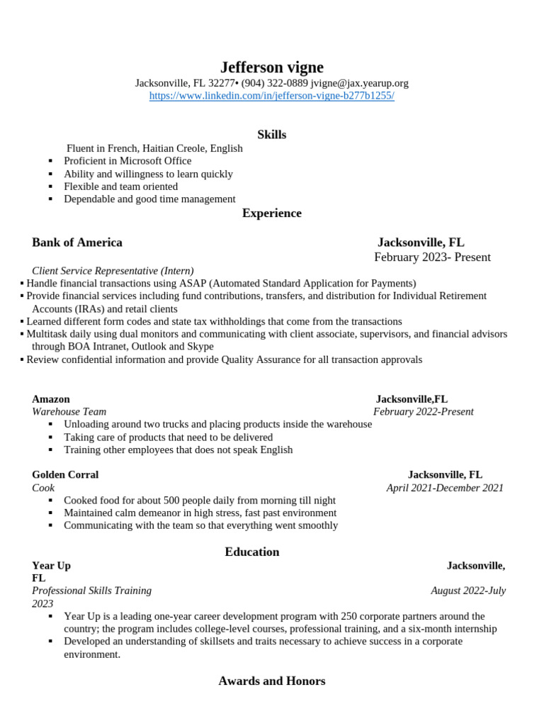 YU Resume Template | PDF