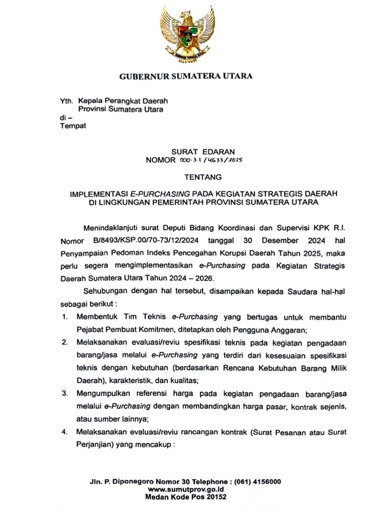 Surat Edaran Tentang Implementasi E-Purc-2 | PDF