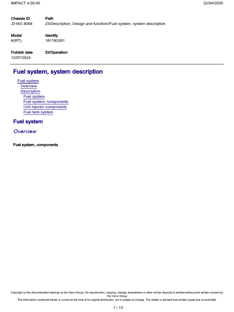 Fuel System, System Description | PDF | Fuel Injection | Pump