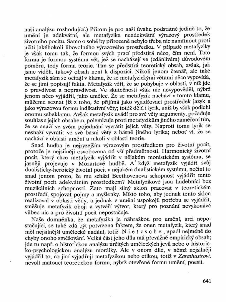 Carnap Překonání Metafyziky 20 | PDF