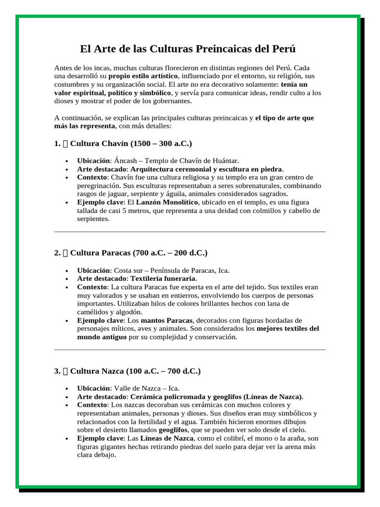 El Arte de Las Culturas Preincaicas Del Perú | PDF | Era precolombina