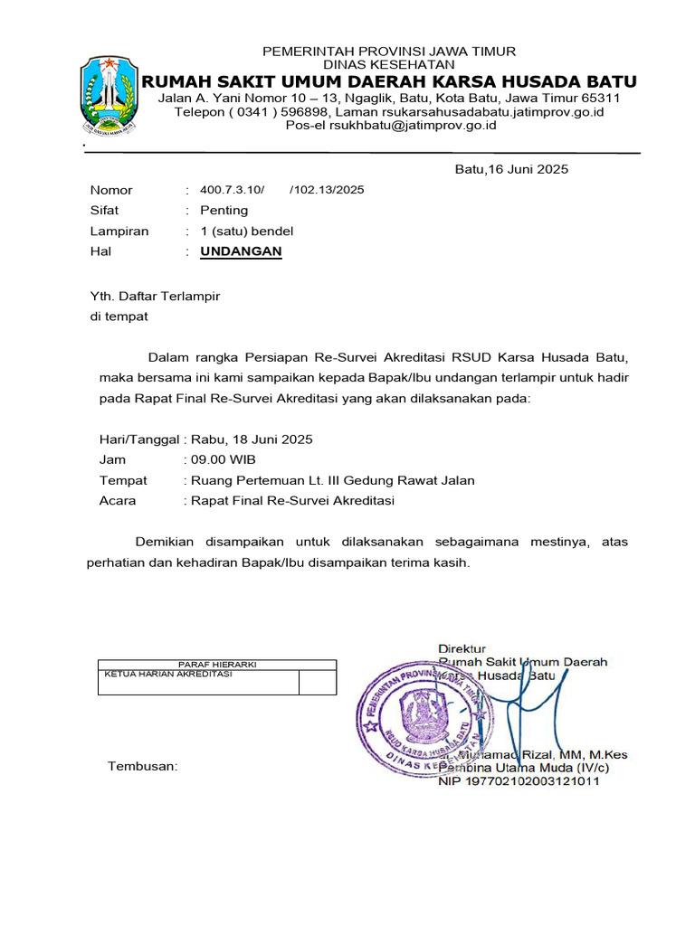 Undangan Rapat Final | PDF