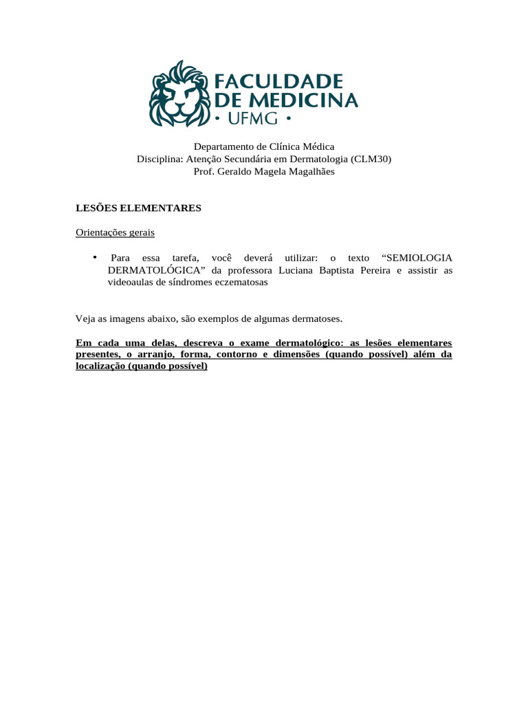 Lesões Dermatológicas: Análise e Exemplos | PDF