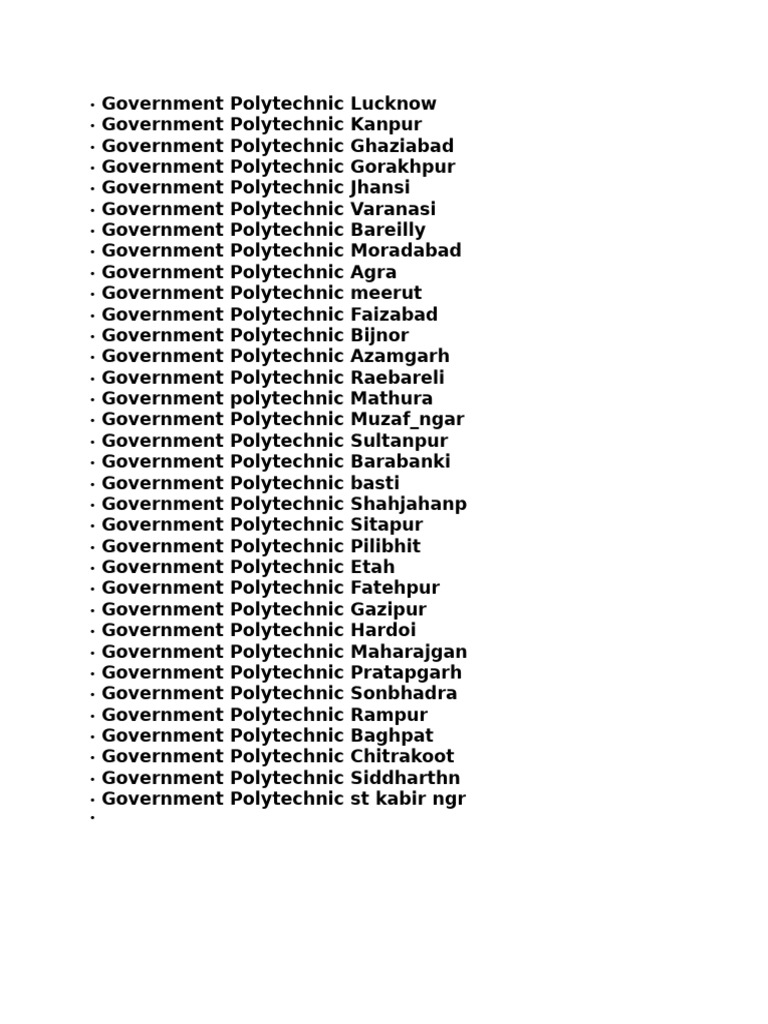 Government Polytechnic Lucknow | PDF