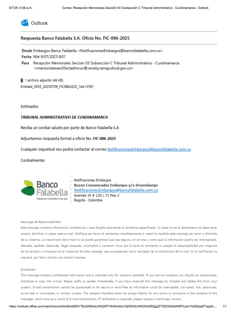 Repuesta Oficio BAnco Falabella | PDF | Comunicación por medio de ordenadores | Software