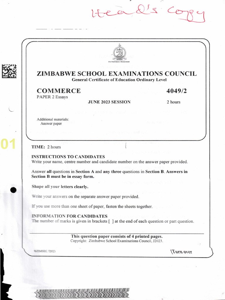 Commerce Paper 2 June 2023 Exam | PDF | Economies | Business