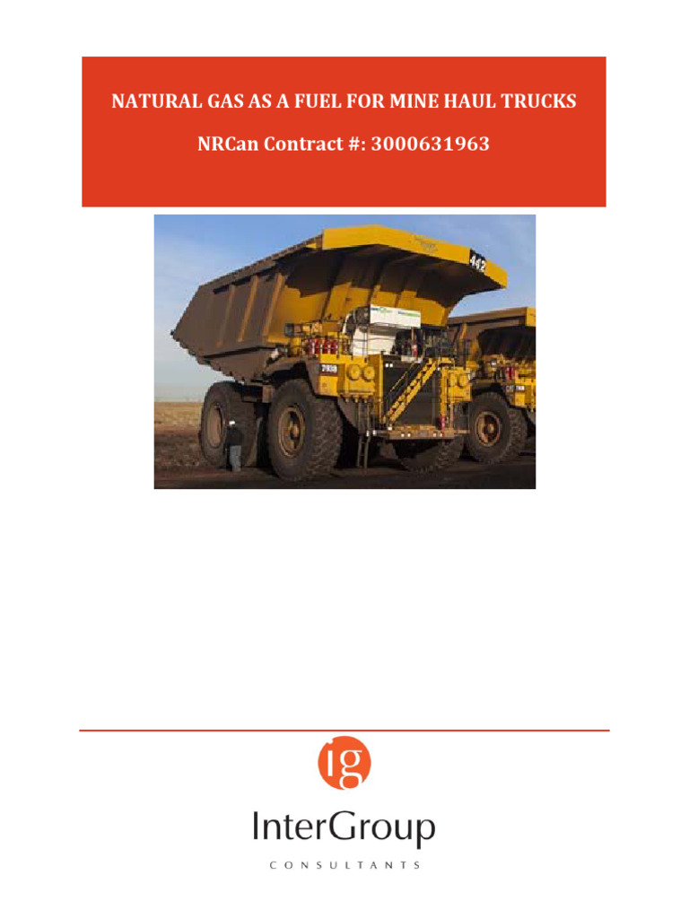 Natural Gas As A Fuel For Mine Haul Trucks Final | PDF | Provinces And ...