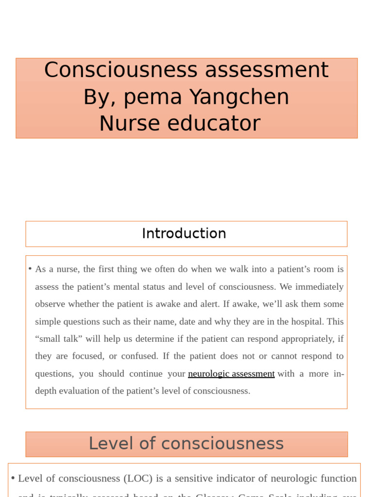 Consiousness Assessment | PDF | Anatomical Terms Of Motion | Coma