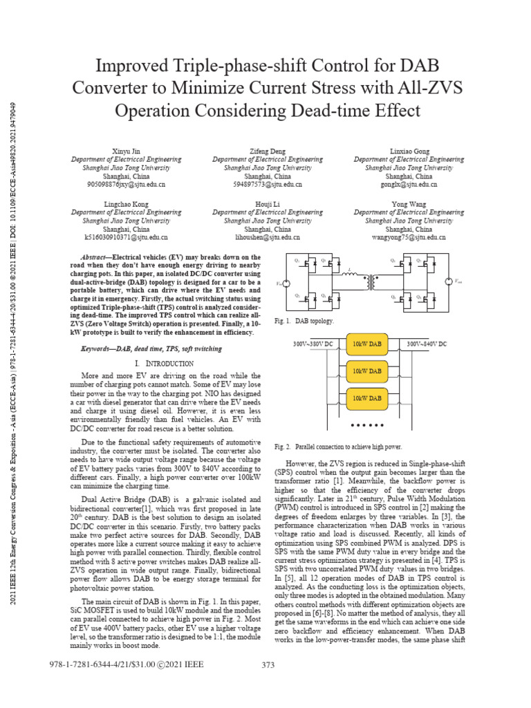 Improved Triple-Phase-Shift Control For DAB Converter To Minimize ...