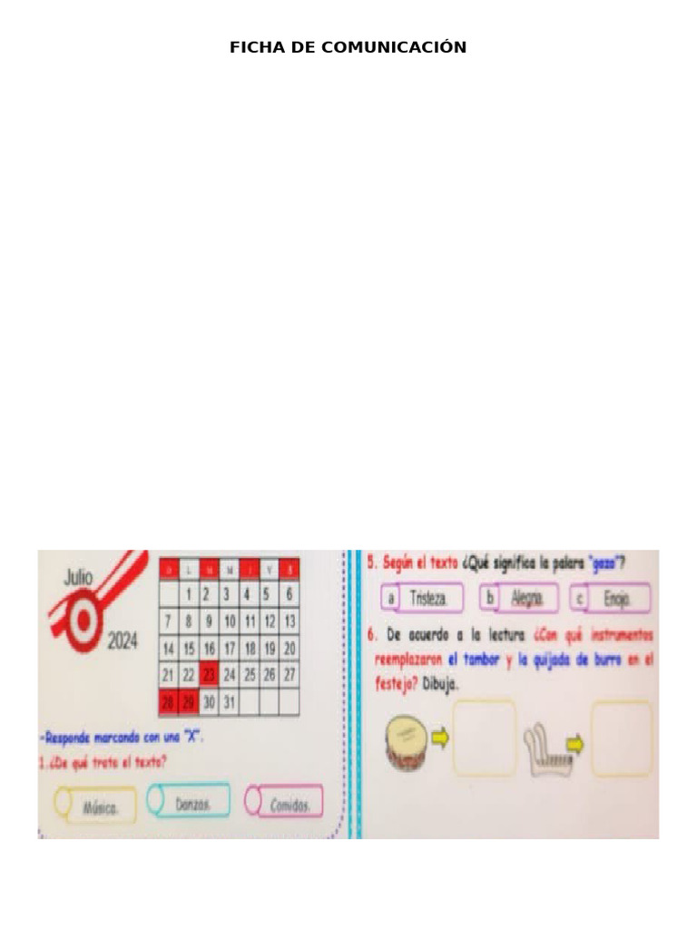 Ficha de Con Musica Peruana Celebramos Las Fiestas de Nuestro Perú | PDF