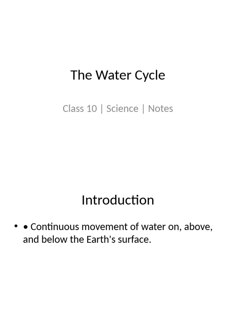 Class 10 Water Cycle | PDF