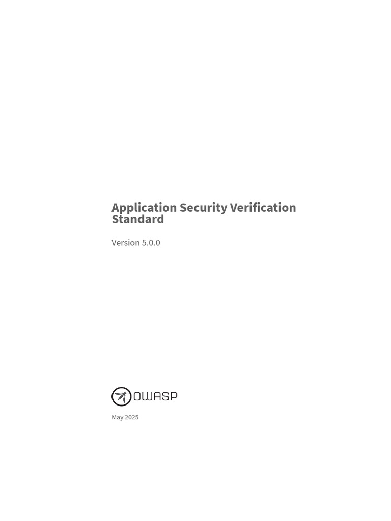 OWASP Application Security Verification Standard 5.0.0 en | PDF ...
