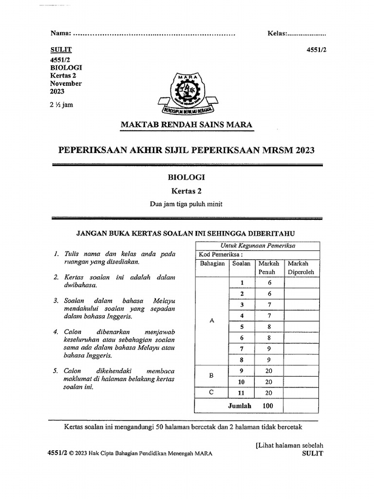 Soalan Kertas 2 | PDF