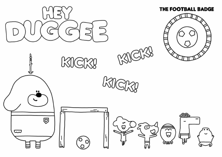 Hey Duggee Football Colouring Sheet | PDF