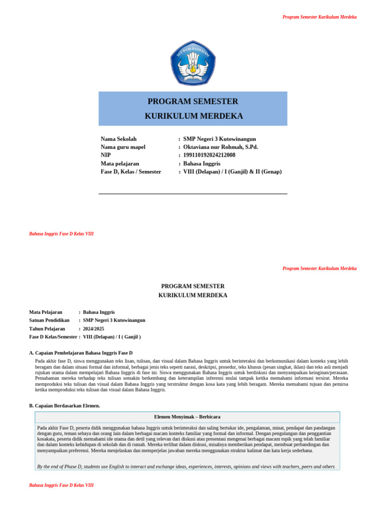 Promes Kurikulum Merdeka | PDF