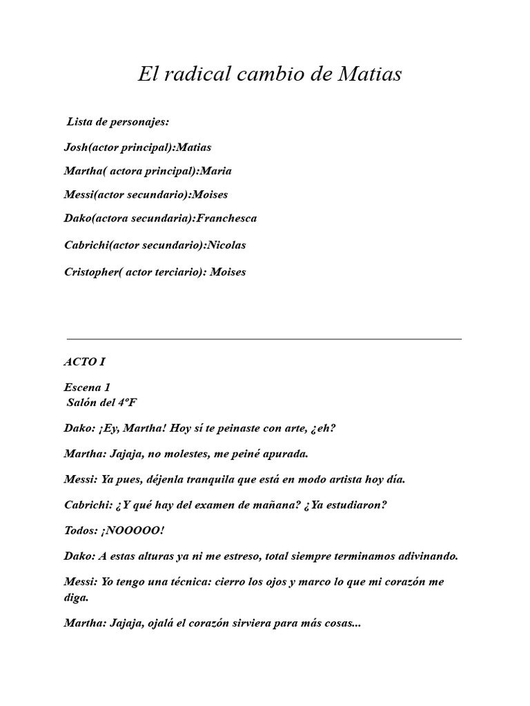 El Radical Cambio de Matia | PDF