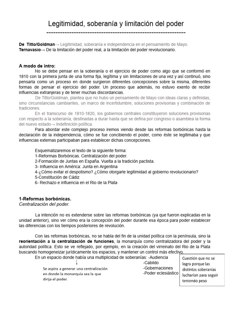 Legitimidad, Soberania y Limitacion Del Poder - Goldman YTernavasio ...