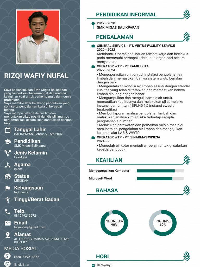CV Rizqi Wafiy 2025 | PDF