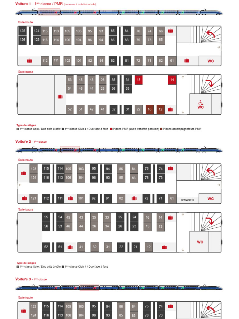 Plan de sièges TGV Lyria 1ère et 2nde classe | PDF